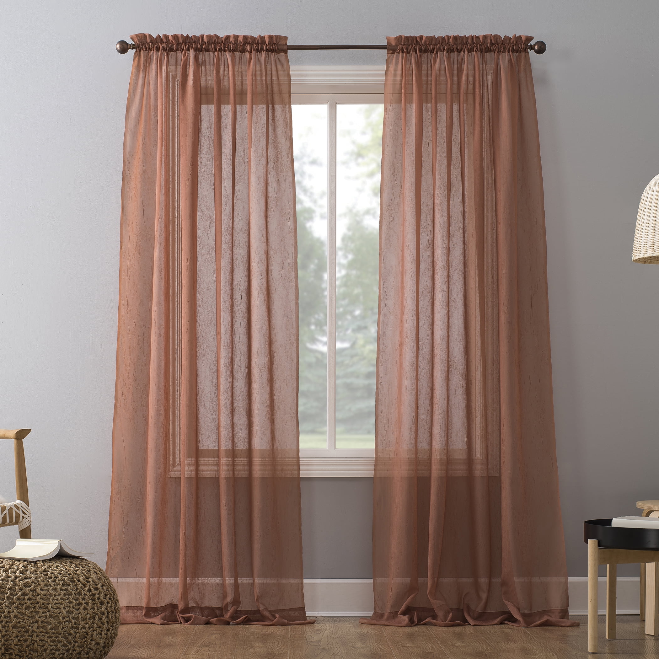 No. 918 Jillian Crushed Voile Sheer Rod Pocket Curtain Panel - Walmart.com No. 918 Jillian Crushed Voile Sheer Rod Pocket Curtain Panel - Walmart.com