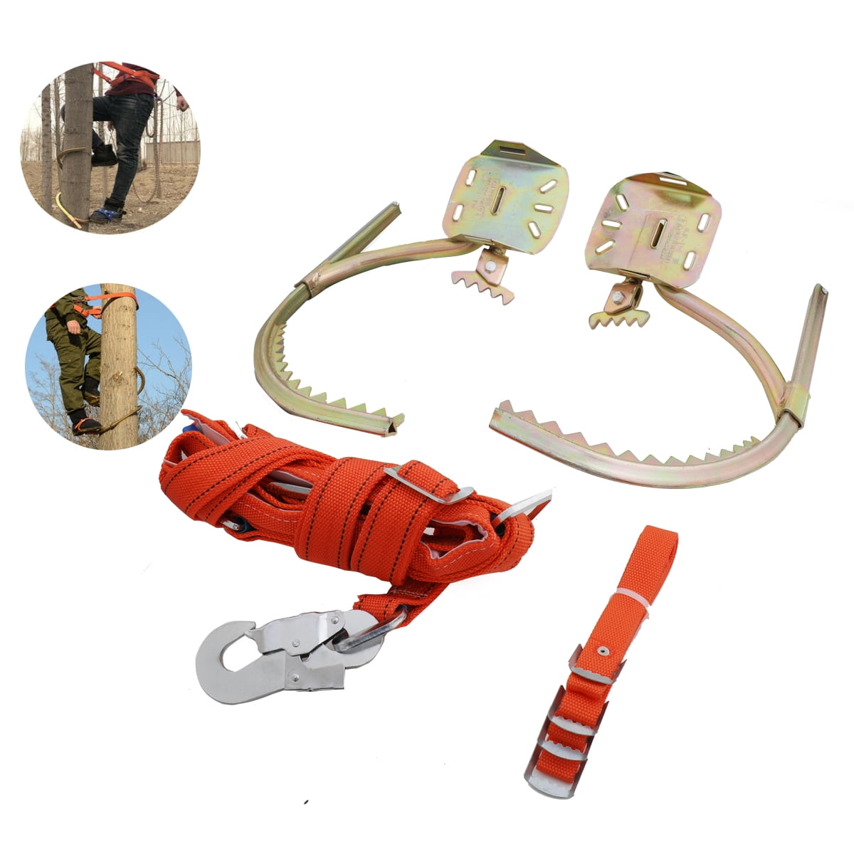 SUDEG Adjustable Tree Climbing Gear Spikes Set with Safety Belt & Foot ...