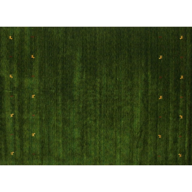Ahgly Company Indoor Rectangle Contemporary Dark Forest Green Abstract ...
