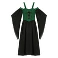 Alvivi Girls Medieval Renaissance Costume Long Sleeve Cold Shoulder