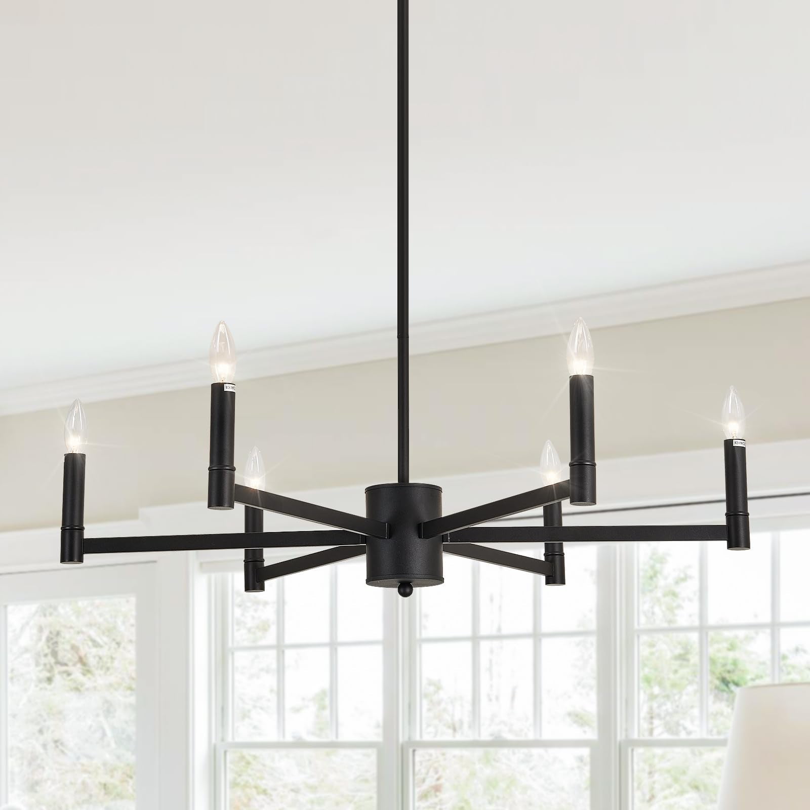 Click here for Asgyisa 6-Light Candle Chandeliers Modern Black Fa... prices