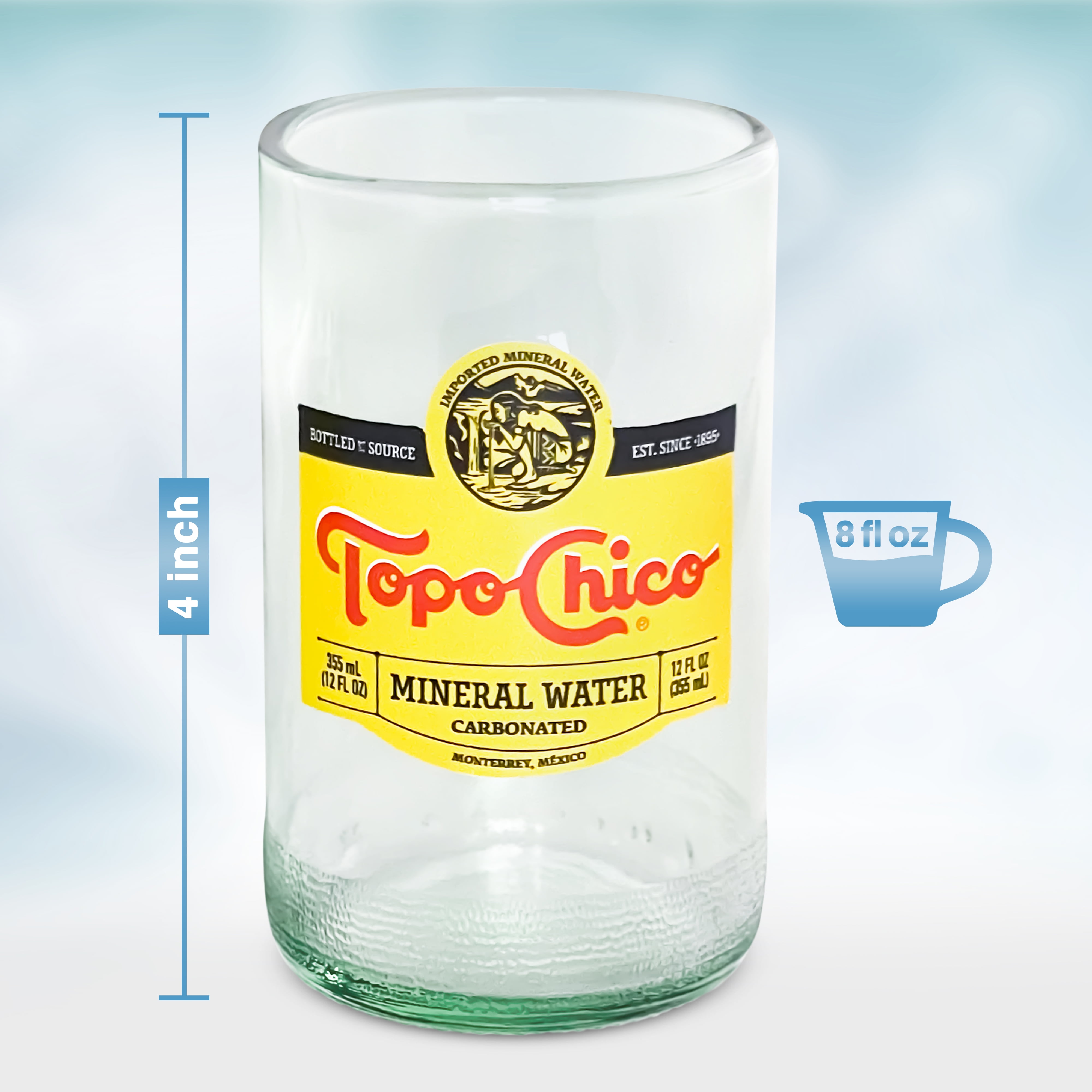 A Second Round Topo Chico Upcycled Fire Polished Rim Drinking Glasses ...