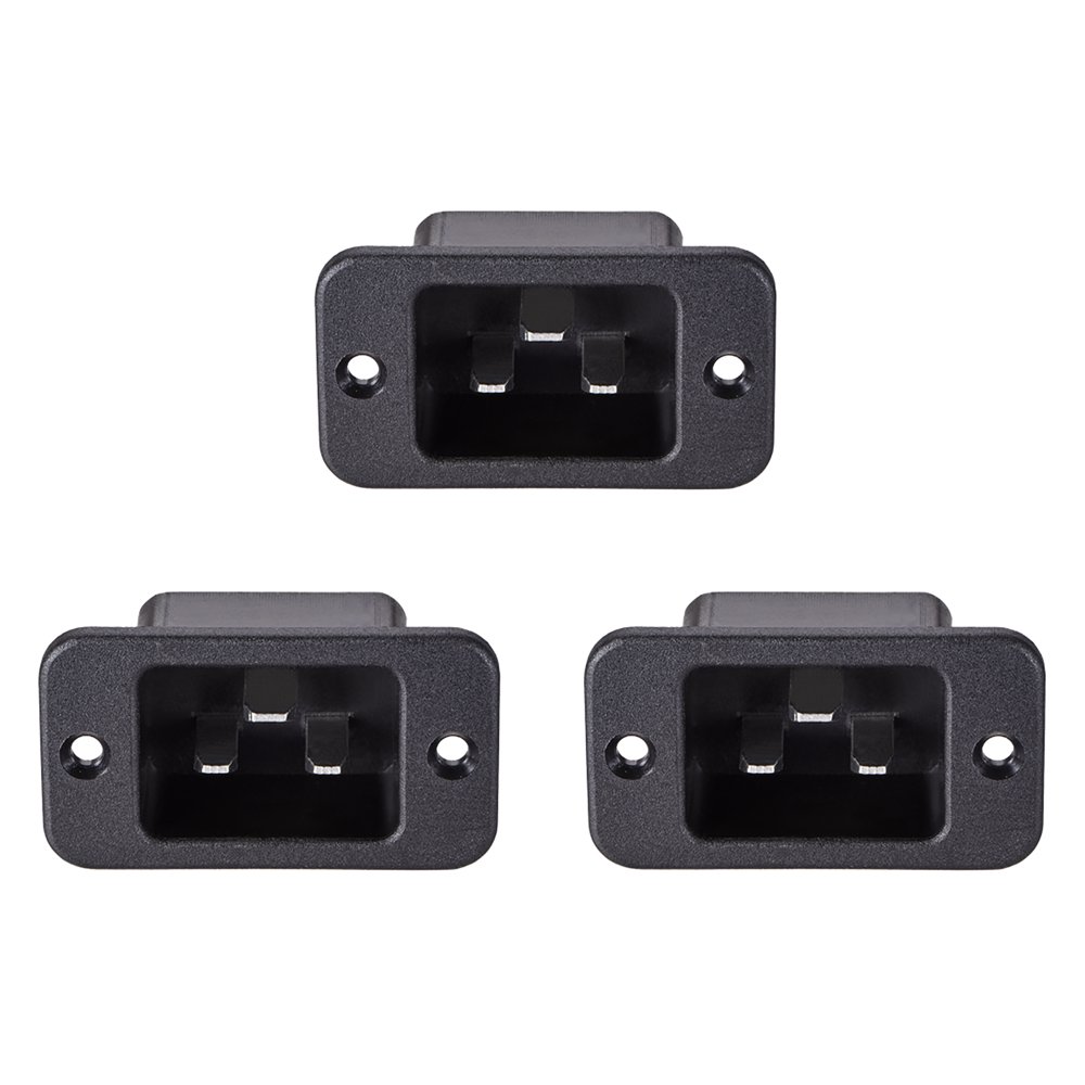 C20 Panel Mount Plug Adapter AC 250V 16A 3 Pins IEC Inlet Module Plug ...