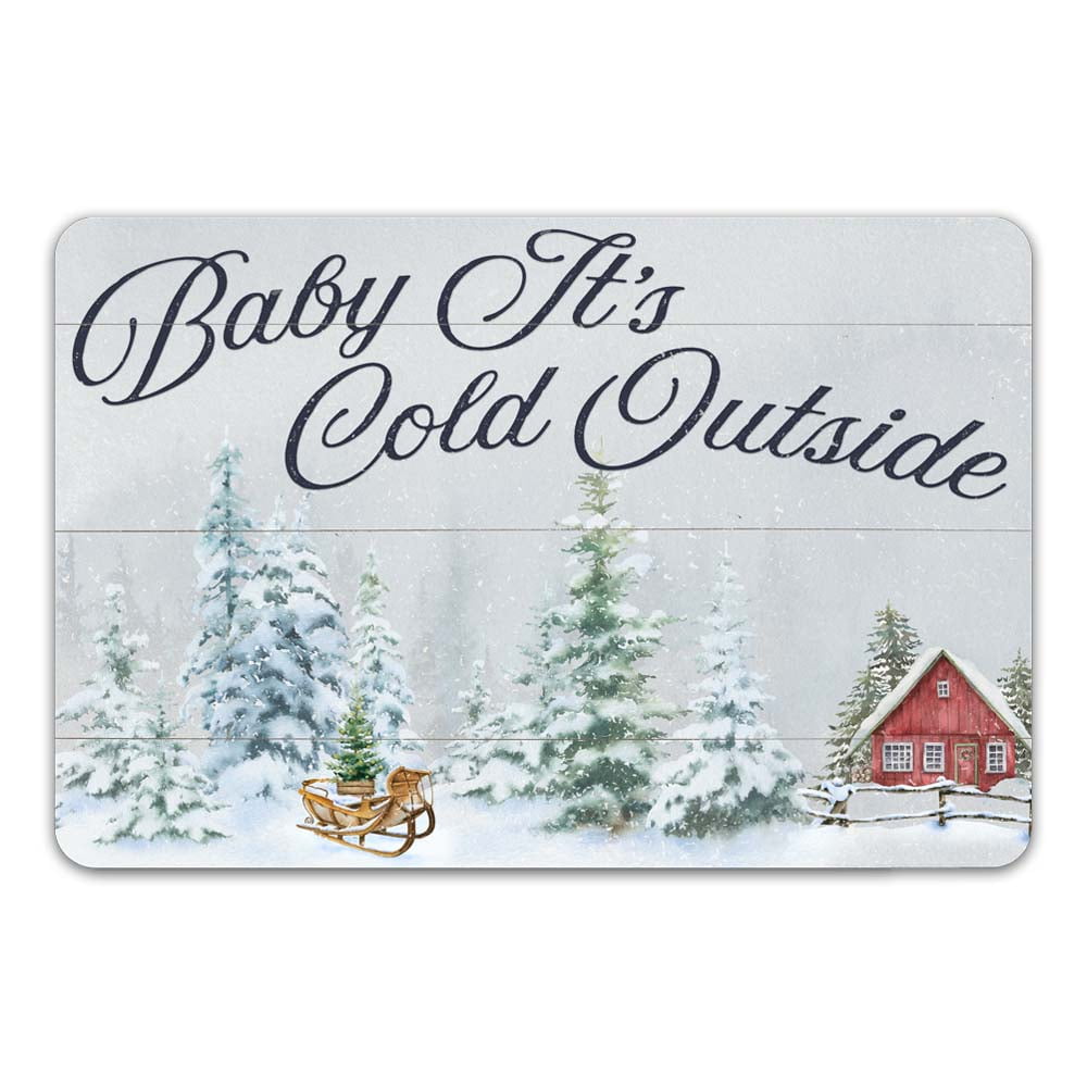 Baby It's Cold Outside Sign Farmhouse Christmas Décor Decorations Wall ...