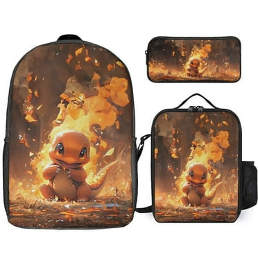 Pokemon Backpack 3D Pikachu Bulbasaur Squirtle Charmander 14" Kids ...
