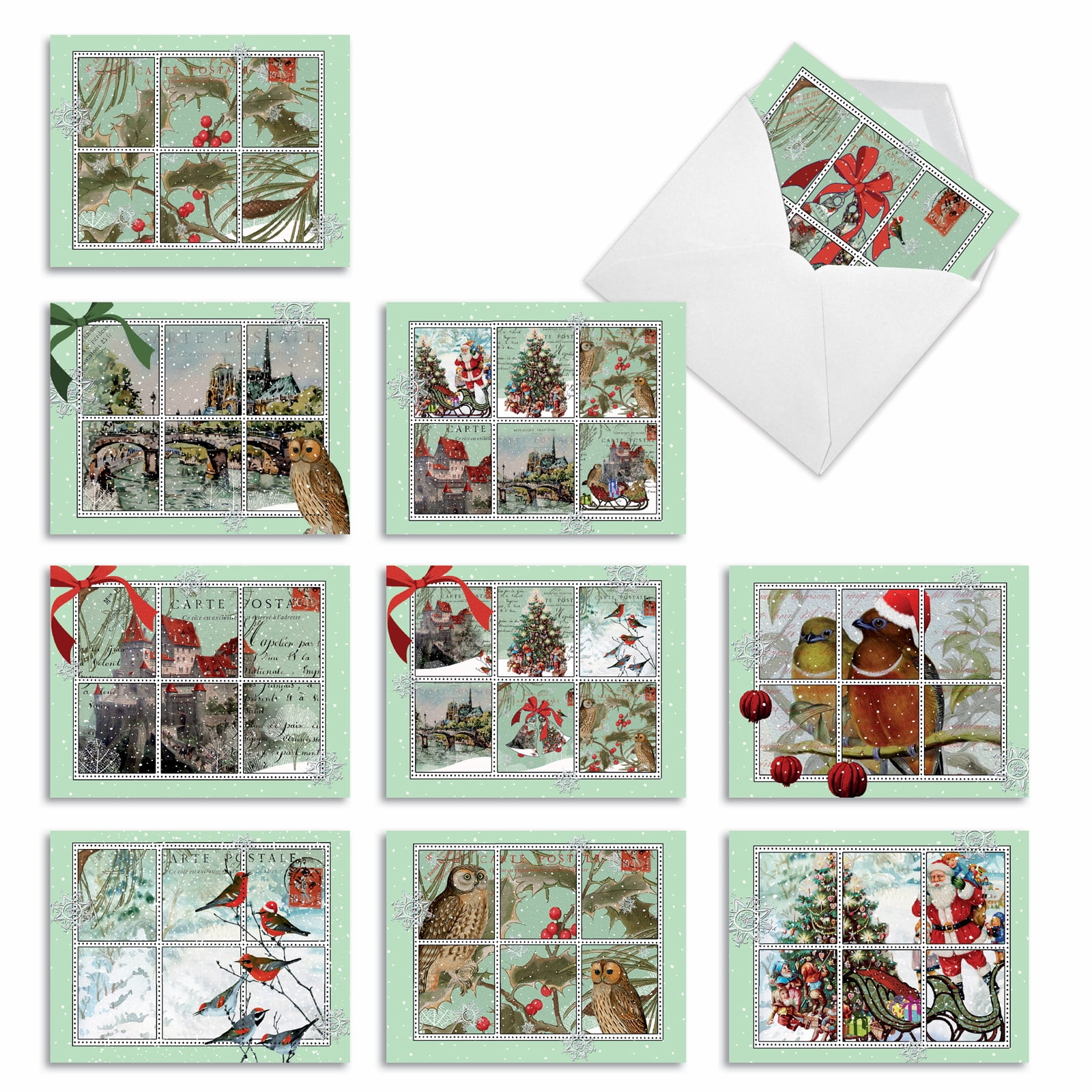 10 Merry Christmas Cards Pack - Merry Mail - Walmart.com
