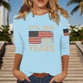250 Anniversary Usa Shirt Women's Patriotic Holiday 3/4 Sleeve Round ...