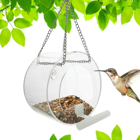 Clear Acrylic Window Bird Feeder with Suction Cups, Large Capacity for ...