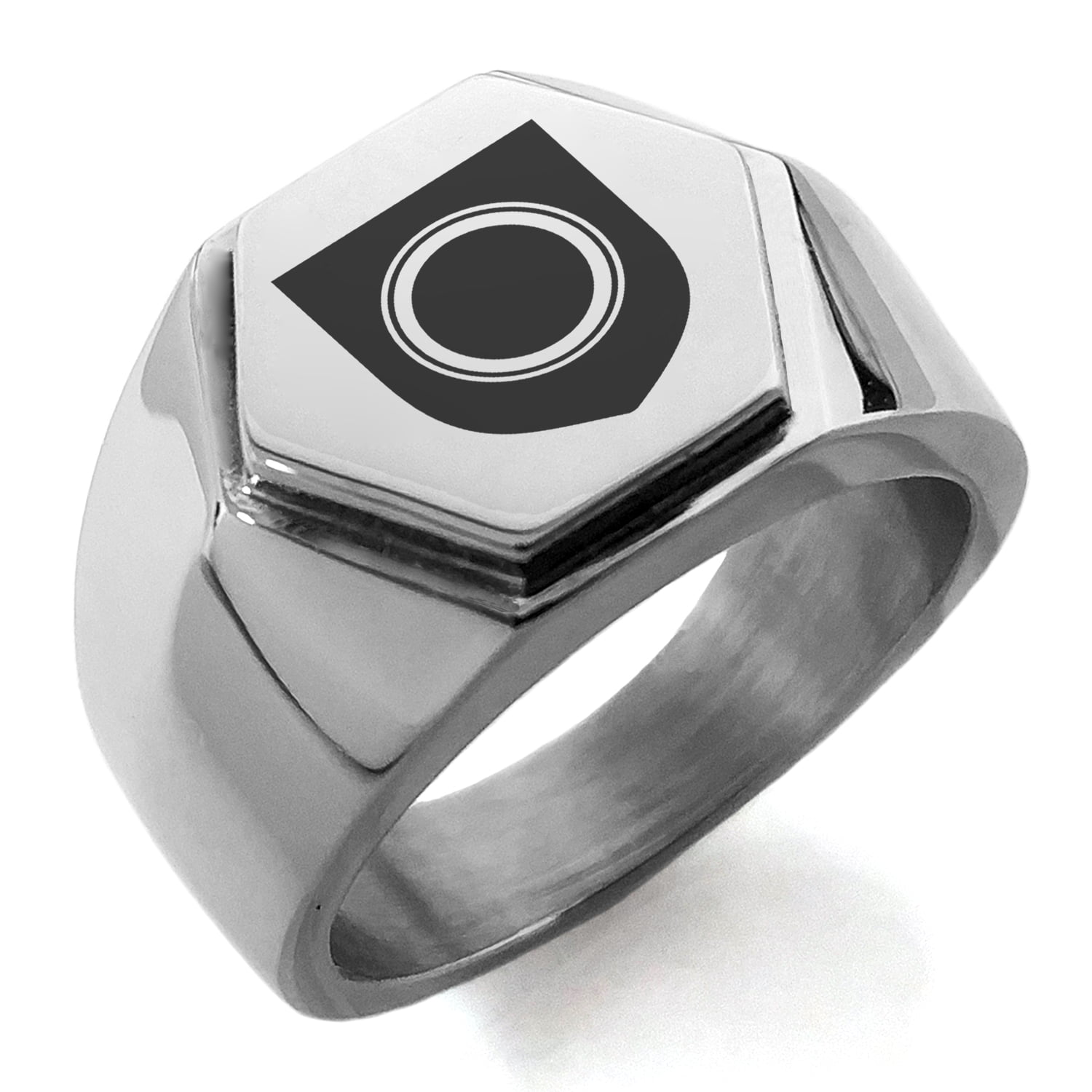Stainless Steel Annulet Fidelity Coat of Arms Shield Engraved Hexagon ...