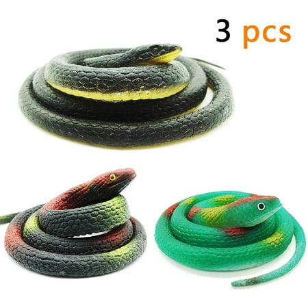 3 Pieces Realistic Rubber Snakes in 2 Sizes 52 Inches and 29 Inches ...