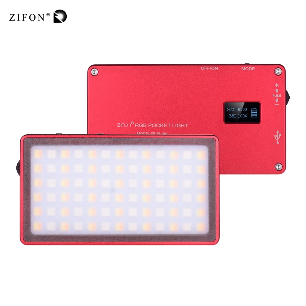 ZIFON RGB Pocket LED Video Light Panel Camera Fill Light Dimmable 2500K ...