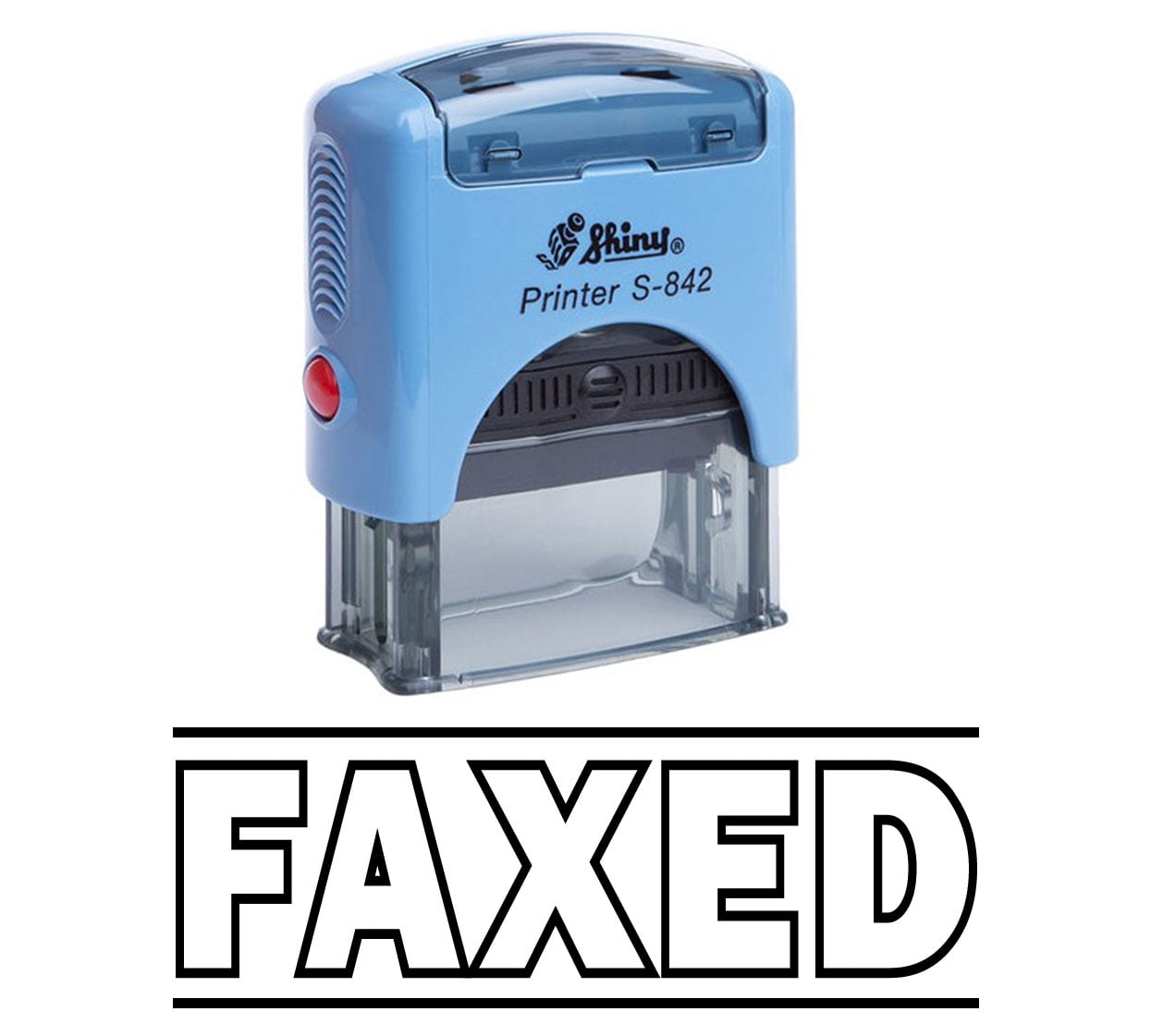 FAXED Self Inking Rubber Stamp Office Stationary Custom Shiny Stamp ...