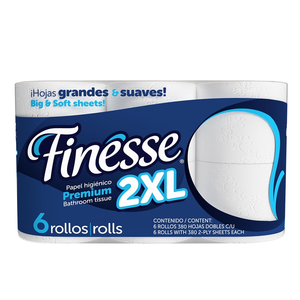 Papel Higienico Finesse 2XL 6 Rollos con 380 Hojas c/u | Walmart en línea