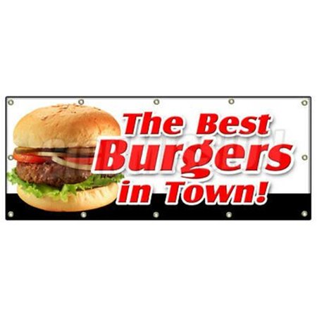 SignMission B-96 The Best Burgers In Town 36 x 96 in. The Best Burgers ...