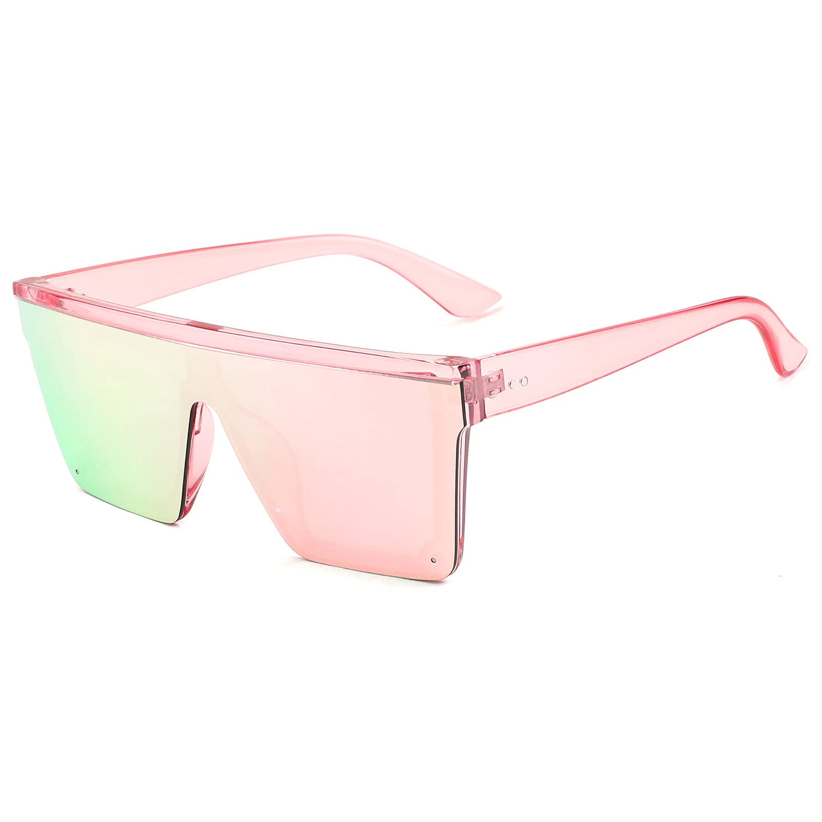 XUANYI Women Men Flat Top Shield Sunglasses Oversized Square Rimless ...