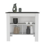 Knubmt Kitchen Island with 3 Open Shelf, 2 Tier Kitchen Table for ...