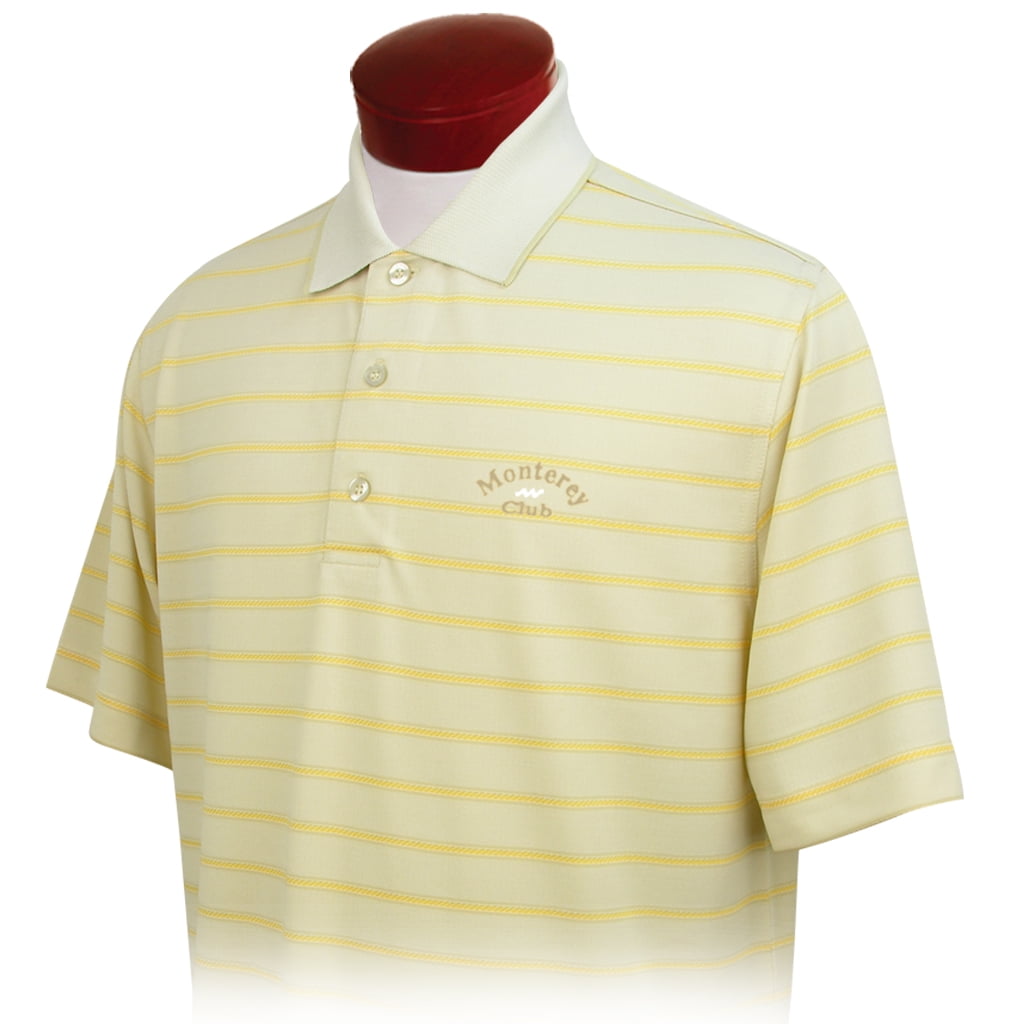 Monterey Club Men's Mission Stripe Texture Golf Polo Shirt #1603 ...
