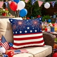 45cm Red White Blue Patriotic Flock Pillow Cover, Star Bow Flag Pattern ...