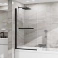 Frameless Bathtub Screen 31x55, Pivot Shower Door with Tempered Glass ...