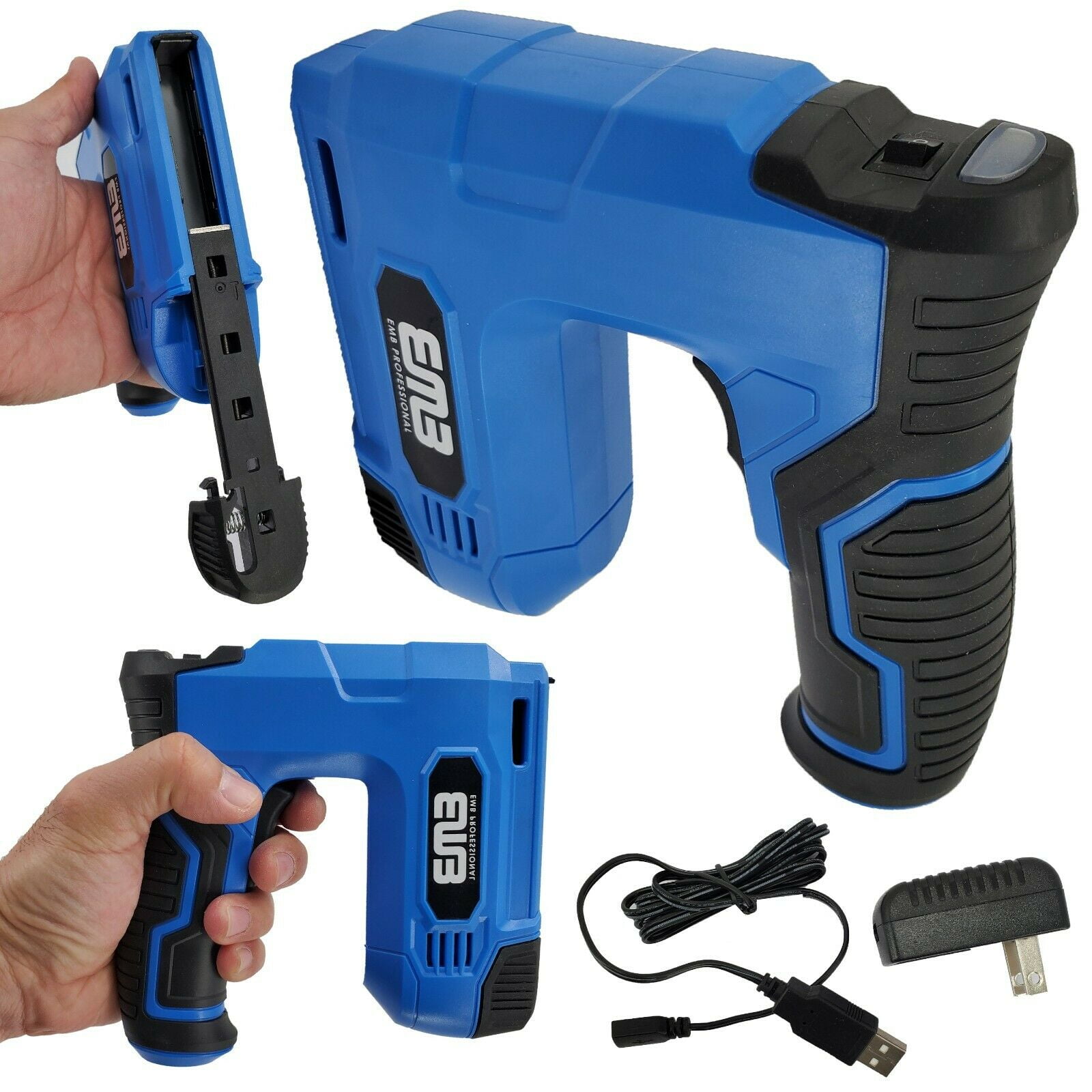 EMB Cordless Staple Gun, 4V Power Brad Nailer/Staple Nailer Electric Stapler Bundle - Walmart.com