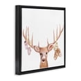 Stupell Industries Baby Girl Deer Antlers Black Framed Floater Canvas ...