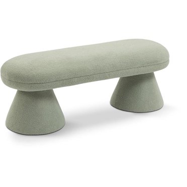 Meridian Furniture Drum Cream Faux Shearling Teddy Fabric Bench ...