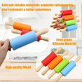 10Pcs 9 Inch Silicone Small Rolling Pin for Kids Wooden Rolling Pins ...
