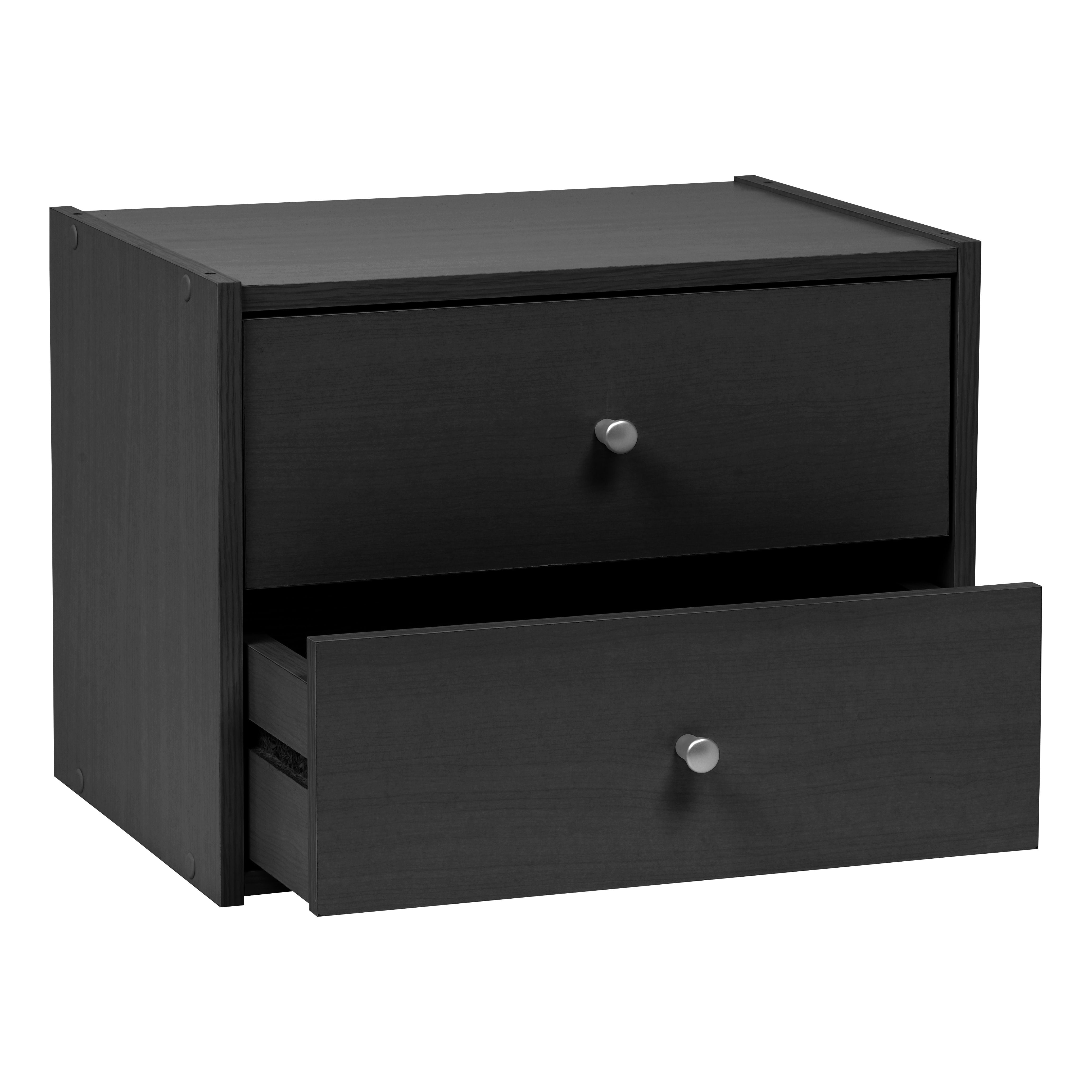 Iris Tachi Modular Wood Stacking Storage Box With Drawer For Office