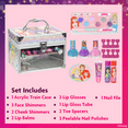 Disney Princess Train Case Makeup Set Toys for Girls Washable Makeup ...