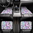Zufioo Eiffel Tower and Hearts Print Car Floor Mats Four-piece Set, Car ...