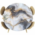 Abstract Natural Marble Texture Round Fitted Tablecloth with Elastic ...