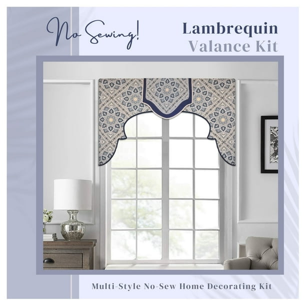 Cornice Valance Kit, Make No-Sew DIY Lambrequins, For Kitchen, Bedroom ...