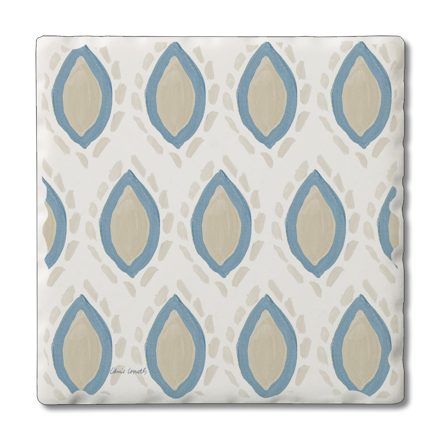 CounterArt "Coastal Flare" 1 Pack Absorbent Stone Tumbled Tile Coaster ...