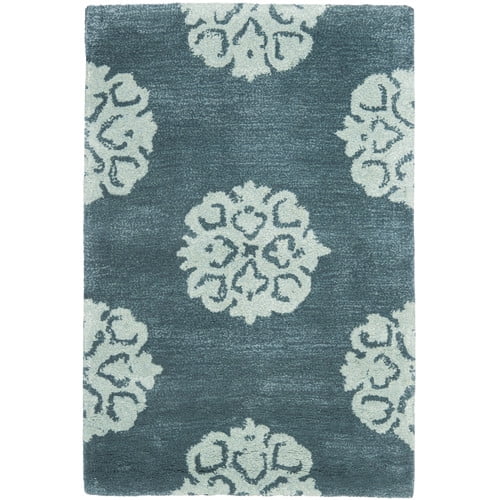 SAFAVIEH Soho Geoff Geometric Wool Area Rug, Blue, 2' x 3' - Walmart.com