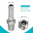 Uxcell 8mmx1/8PT Male Thread Straight Stainless Steel Hose Barb Pipe ...