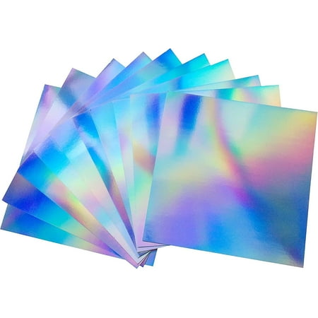 10 Sheets 12" X 12" Soft Touch Laser Metallic Mixed Colors Foil Mirror ...