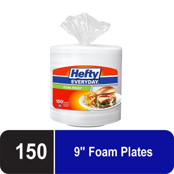 Hefty® Everyday™ Soak Proof Foam Plates, 150 Count Pack - 2 Pack ...
