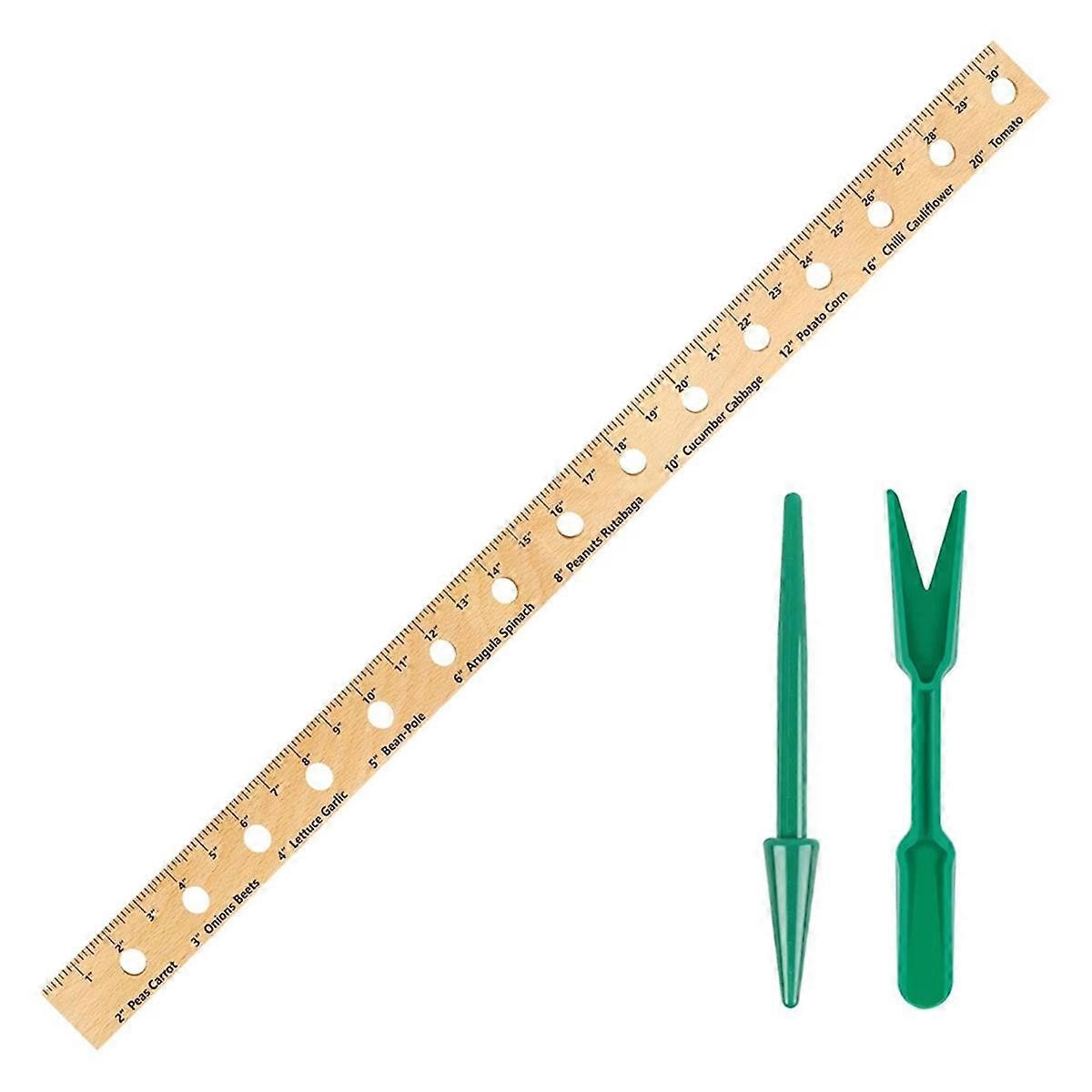 30 Inch Wooden Plant Ruler, Foldable Seed Planting Ruler with Holes ...