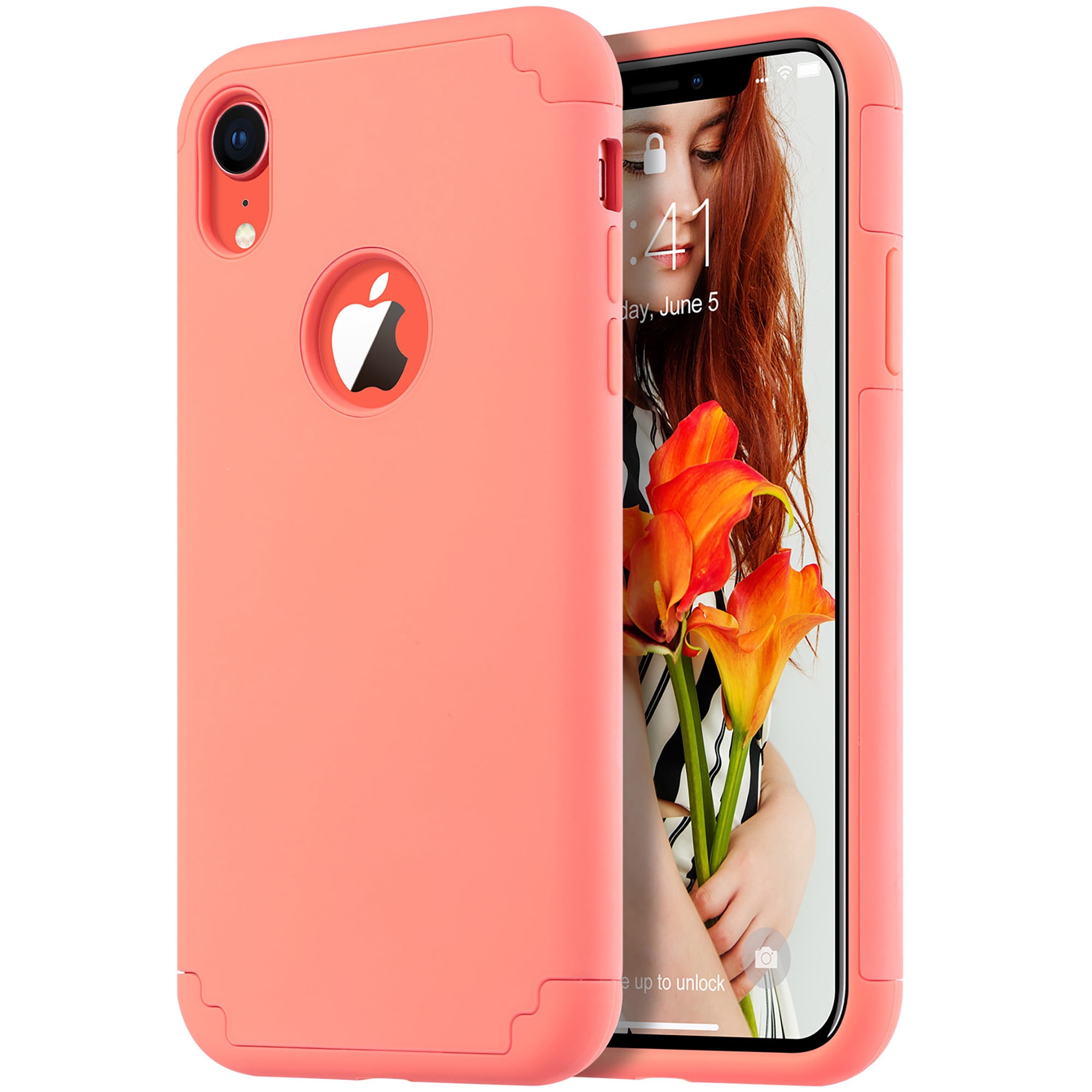 ULAK IPhone XR Case Slim Fit Hybrid Soft Silicone Hard Back Cover Anti