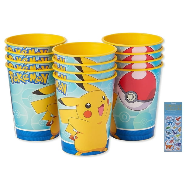 Pokemon Party Supplies 16 oz Reusable Plastic Favor Cups (12-Count ...