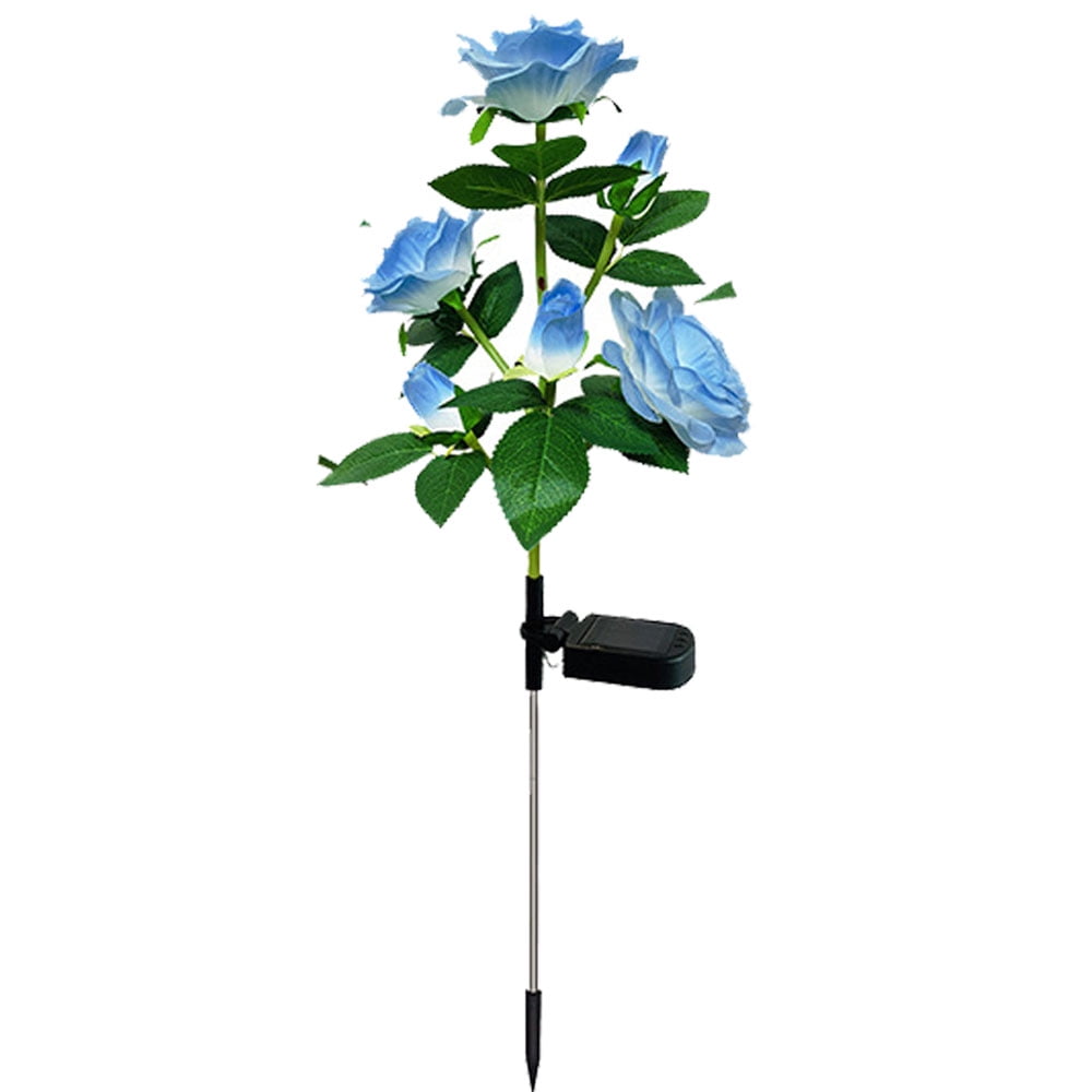 Solar outdoor light rose flower decoration for garden path landscape ...