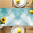 Abstract Ombre Table Runner, Green Marble Texture with Golden Line ...