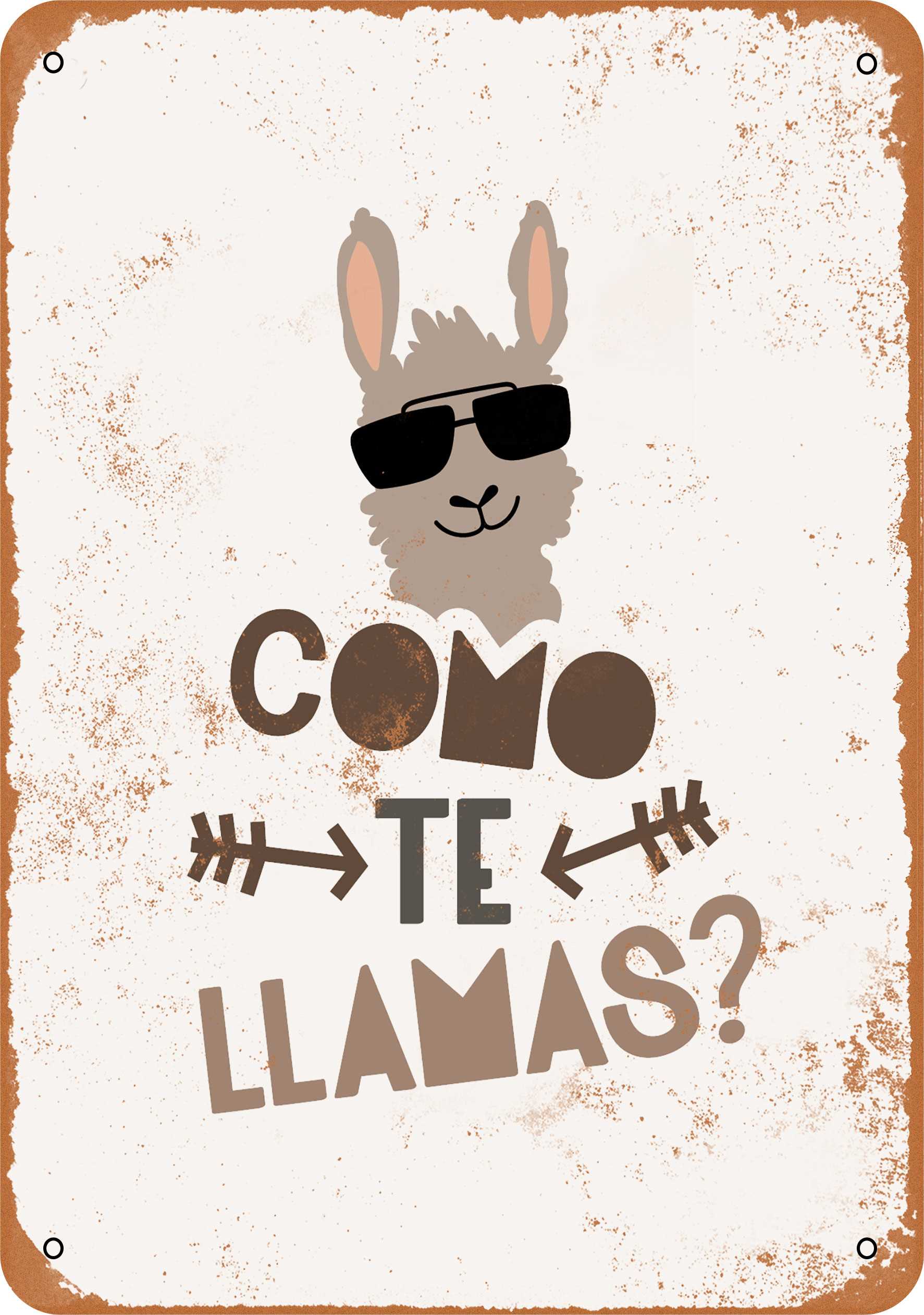7 x 10 METAL SIGN - Como Te Llamas - Vintage Rusty Look - Walmart.com