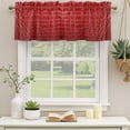 2 Pack Crocodile Leather Texture Valance for Window Luxury Red Kitchen ...