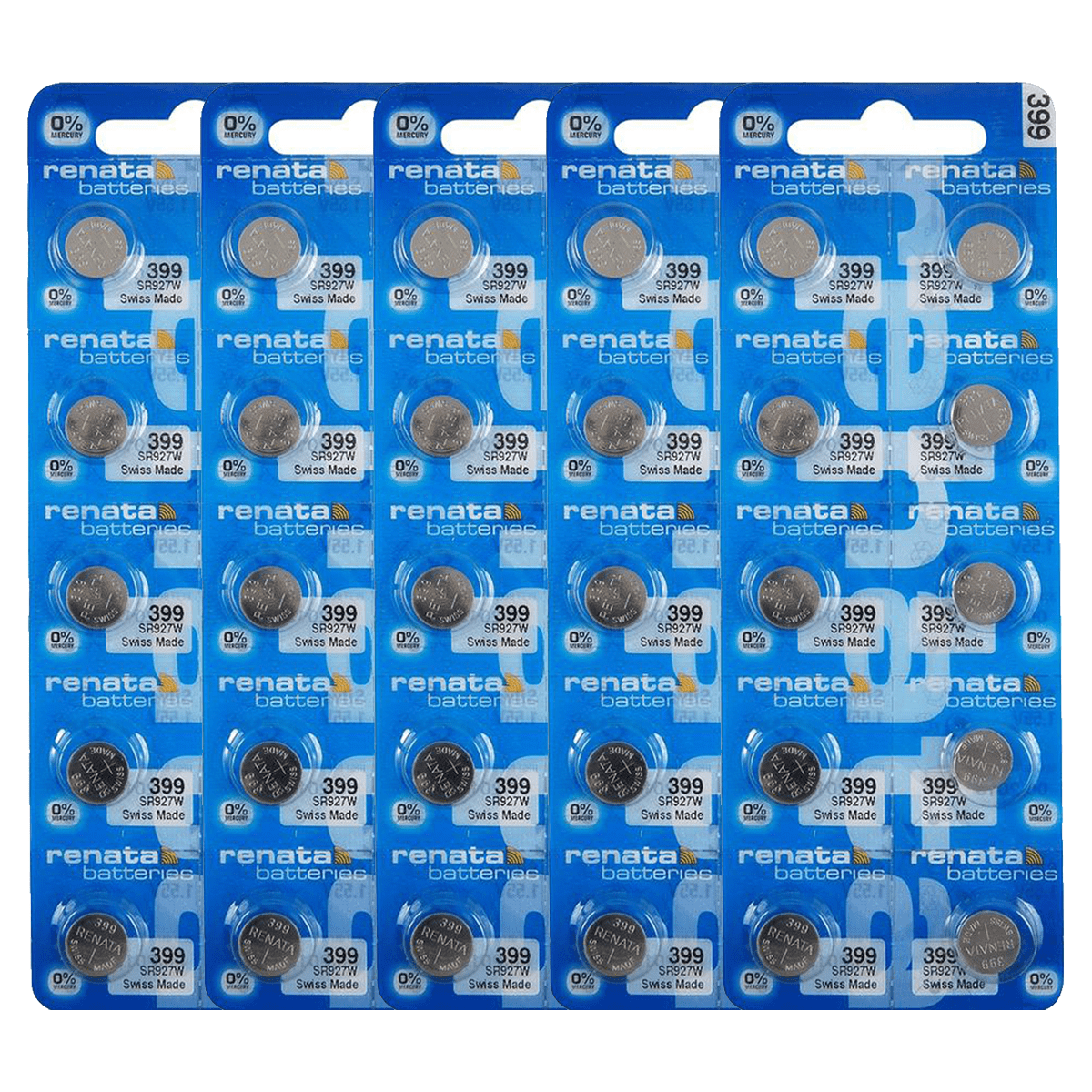 Renata 399 SR927W Batteries - 1.55V Silver Oxide 399 Watch Battery (50 ...