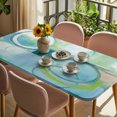 Abstract Art Street Art Circle Teal Retro Fitted Rectangle Tablecloth ...
