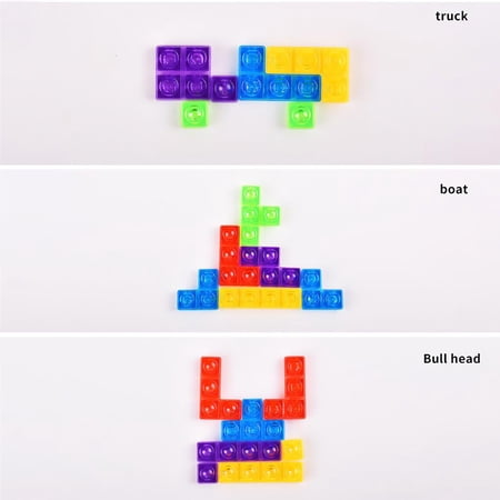 Plastic Blocks Puzzle Brain Teasers Toy Tangram Jigsaw Intelligence ...