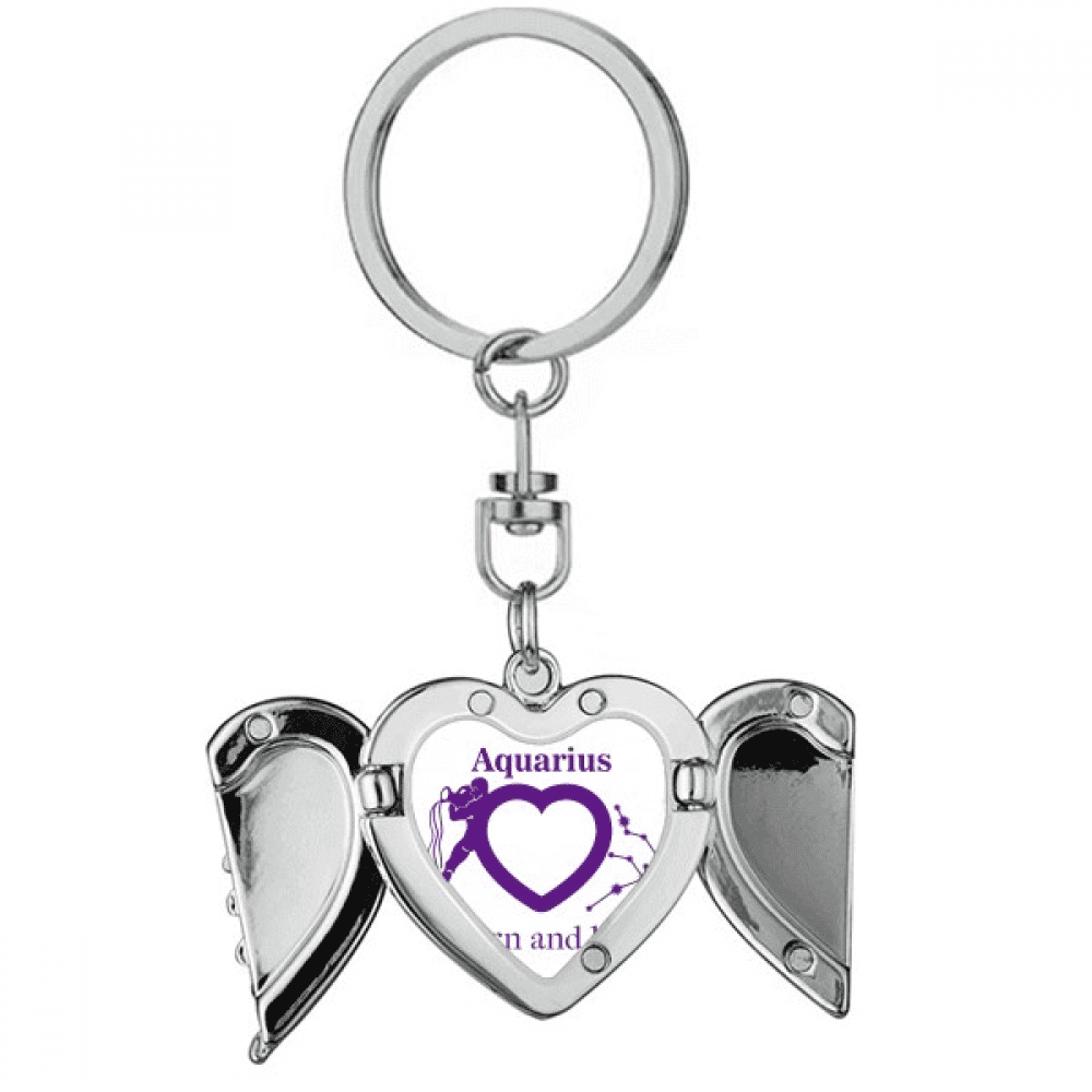 Motivation Constellation Love Aquarius Heart Angel Wing Key Chain ...