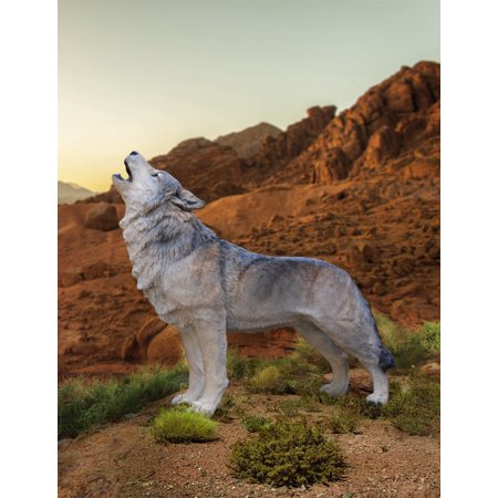 STANDING HOWLING GREY WOLF STATUE - Walmart.ca