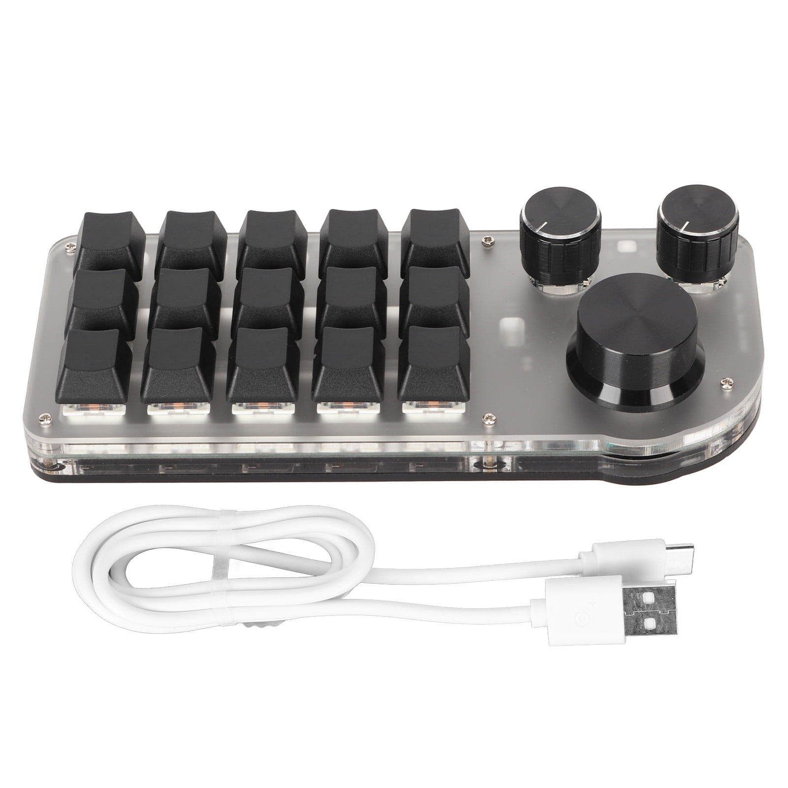 Teclado Bluetooth RGB, teclado programable con 3 botones, teclado ...